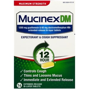 Mucinex DM Maximum Strength 12-Hour Expectorant and Cough Suppressant ...
