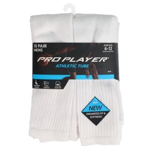 Pro Player Men's Size 6-12 Tube Socks, 10 Pair | Family Dollar