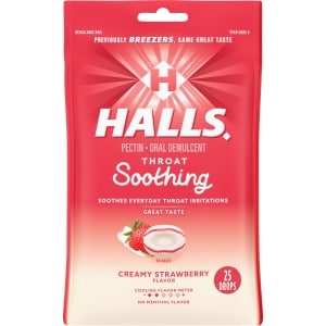 HALLS Throat Soothing (Formerly HALLS Breezers) Creamy Strawberry ...