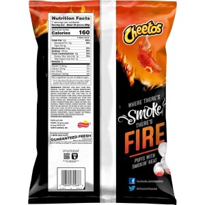 Cheetos Flamin' Hot Puffs Smoky Ghost Pepper Flavored Cheese Flavored ...