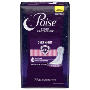 Poise Fresh Protection Extra Coverage Overnight Pads 36 ct
