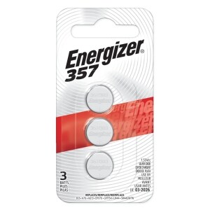 Energizer 357/303 Batteries (3 Pack), 1.5V Silver Oxide Button Cell ...