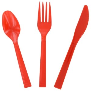 View Red Plastic Cutlery Sets, 48