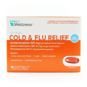 Family Wellness Daytime Cold and Flu Relief Liquid Caps, 16 ct.