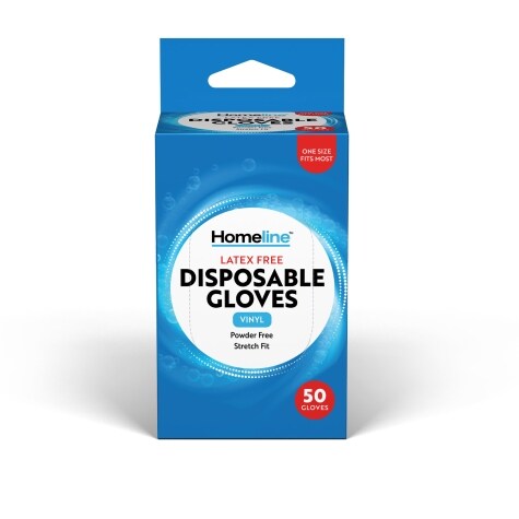 Homeline Disposable Stretch Vinyl Gloves, 50 ct.