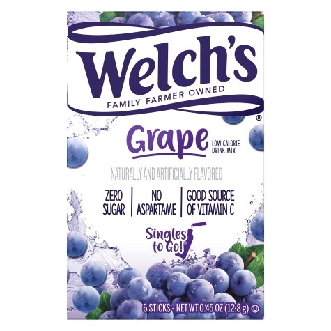 Welch's Singles To Go Grape Drink Sticks, 6 ct