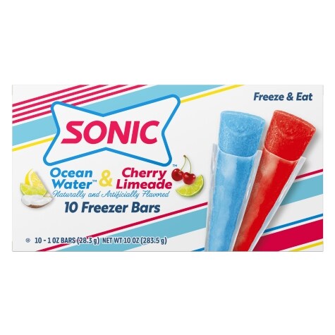 Sonic Ocean Water Cherry Limeade Freezer Bars, 1oz, 10ct | Family Dollar