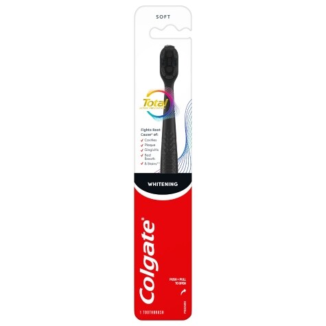 Colgate Total Active Prevention Soft Whitening Toothbrush, Black, 1 Pk.