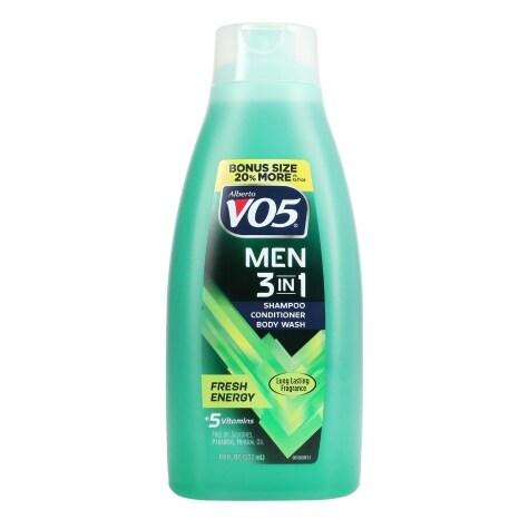 VO5 Men's 3-in-1 Fresh Energy Shampoo, Conditioner, and Body Wash, 18 oz.