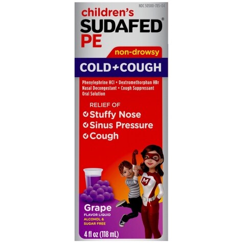 Children's Sudafed PE Cold + Cough Suppressant, Cold Medicine & Nasal ...