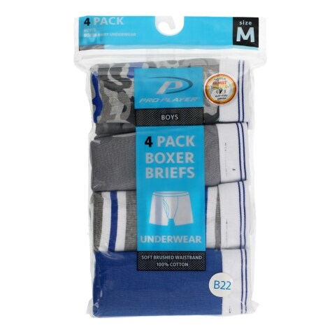 Pro Player Boys Boxer Briefs, 4 pc Pack.