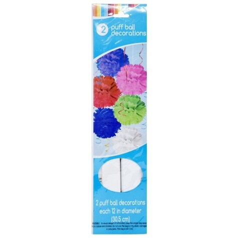 Puff ball deco assorted colors 2 count