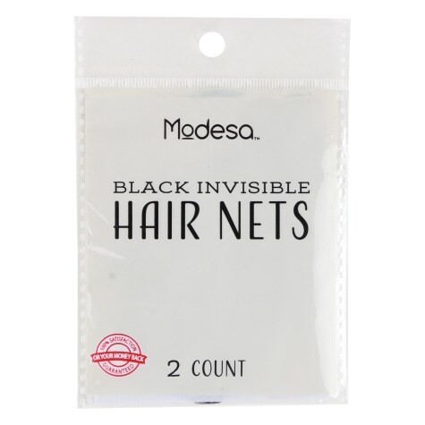 Modesa Black Invisible Hair Nets, 2 ct.