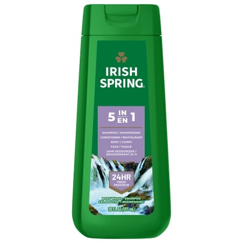 Irish Spring 5 in 1 Body Wash for Men, Men's Body Wash, Feel Fresh All ...