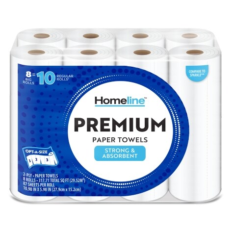 Homeline Premium Strong and Absorbent Paper Towel Big Rolls, 8 ct.