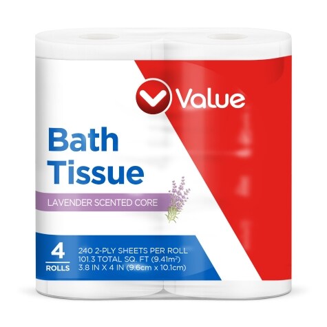 Value Lavender Scented Core Bath Tissue, 4-ct. Packs