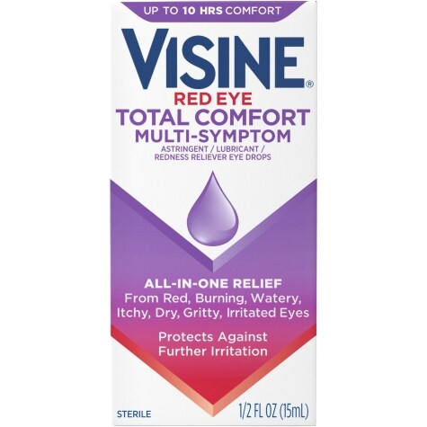 Visine Red Eye Total Comfort Multi-Symptom Eye Drops, All-In-One ...