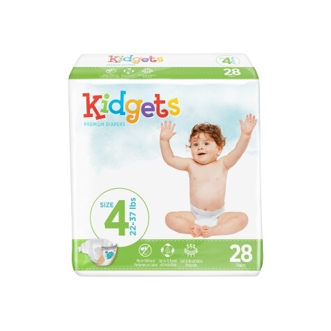 Kidgets Size 4 Diapers, 28 ct. | Family Dollar