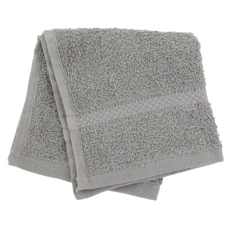 Interiors By Design Gray Cotton Washcloths