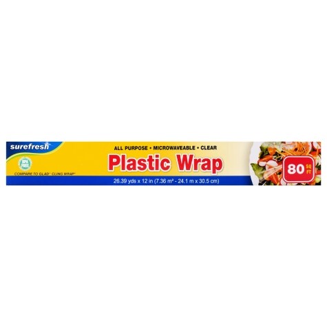 Sure Fresh Plastic Cling Wrap, 80-sq.ft. Rolls