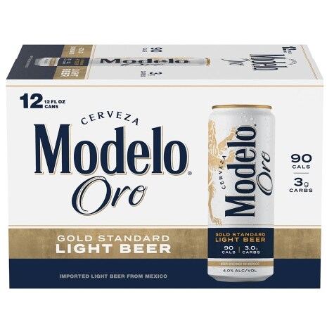 Modelo Oro Mexican Lager Import Light Beer, 12 pk 12 fl oz Cans, 4.0% ...
