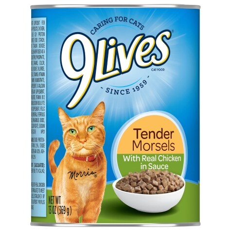 9Lives Tender Morsels Wet Cat Food With Real Chicken in Sauce, 13 oz ...