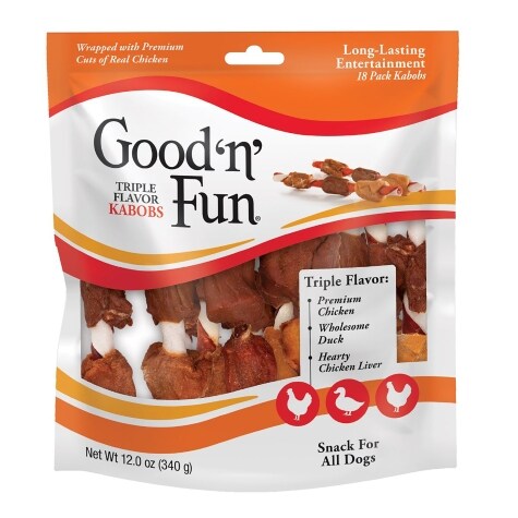 Healthy Hide Dog Treats - Good n' Fun Triple-Flavor Kabob, 18 pc.