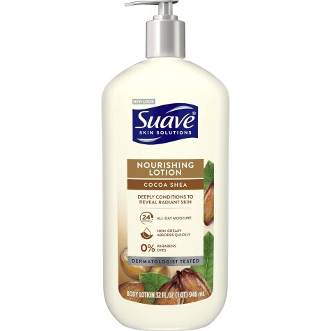 Suave Skin Solutions Body Lotion Cocoa Butter and Shea, 32 oz