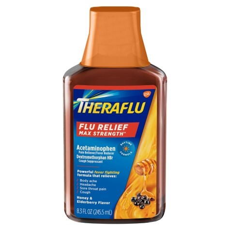 Theraflu Max Strength Daytime Flu Medicine for Flu Symptom Relief with ...