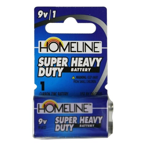 Homeline Super Heavy Duty 9-Volt Battery, 1 pk.
