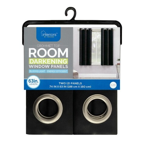 Interiors By Design Black Grommet Top Room Darkening Window Panels ...