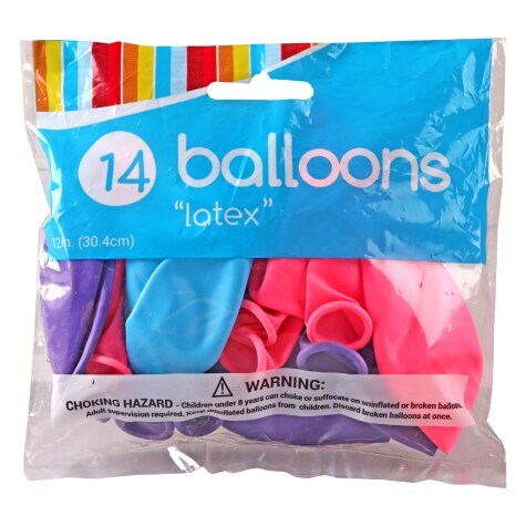 Assorted Latex Balloons, 14 ct.