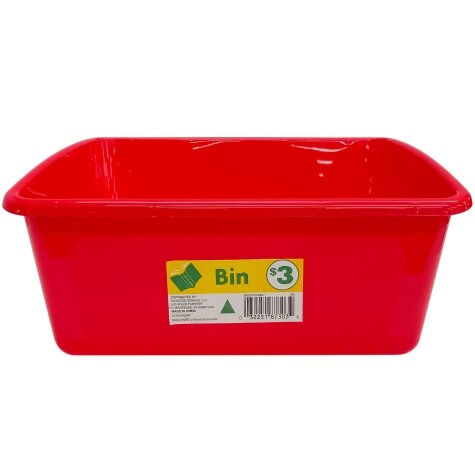 Large Plastic Rectangular Storage Bins, 13.875x6.75x10.625-in.