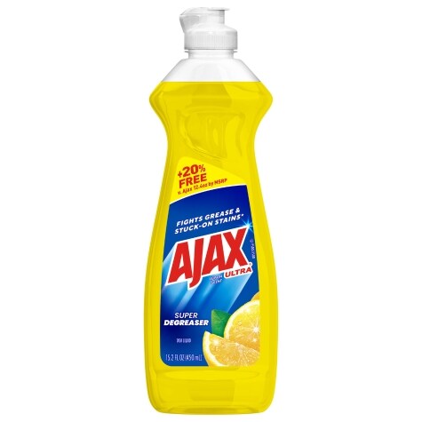 Ajax Ultra Liquid Dish Soap Lemon Scent, Super Degreaser, 15.2 Oz. Bottle