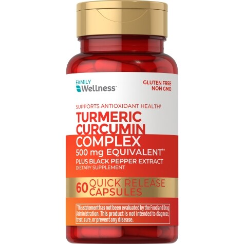 Family Wellness Turmeric Complex + Black Pepper Extract Capsules, 60 ct.