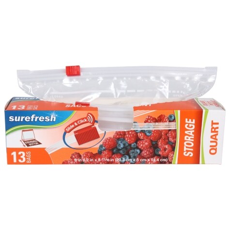 Sure Fresh Slider Quart Freezer Storage Bags, 13-ct.