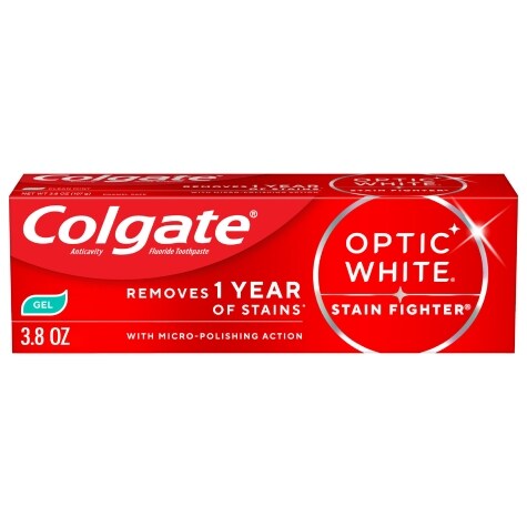 Colgate Optic White Stain Fighter Teeth Whitening Toothpaste, Fresh ...
