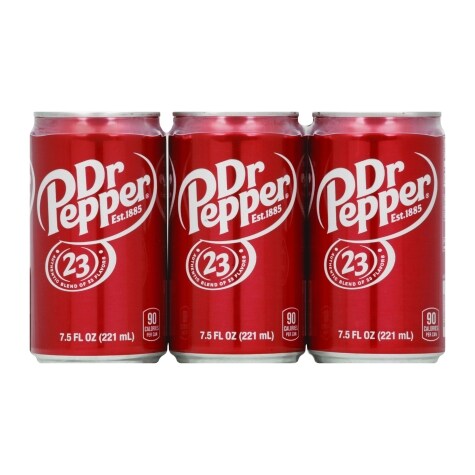 Dr Pepper Soda, 7.5 fl oz mini cans, 6 pack | Family Dollar