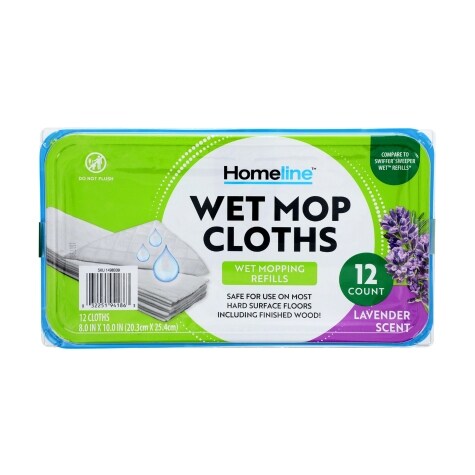 Homeline Wet Mop Cloth Pad Refills - Lavender-Scented, 12-ct. Pack