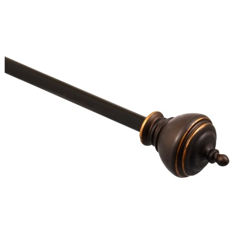 Fast Fit Black Curtain Rods with Crown Finials