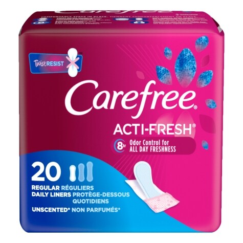 Carefree Acti-Fresh Regular Daily Liners, 20 ct.