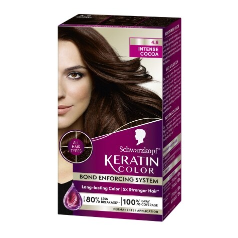 Schwarzkopf Keratin Color Permanent Hair Color, 4.6 Intense Cocoa, 1 ...