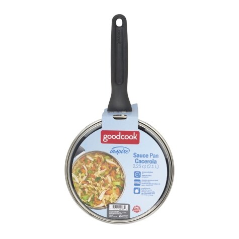 GoodCook Inspire Stainless Steel Sauce Pan with Lid, 2.25 qt.