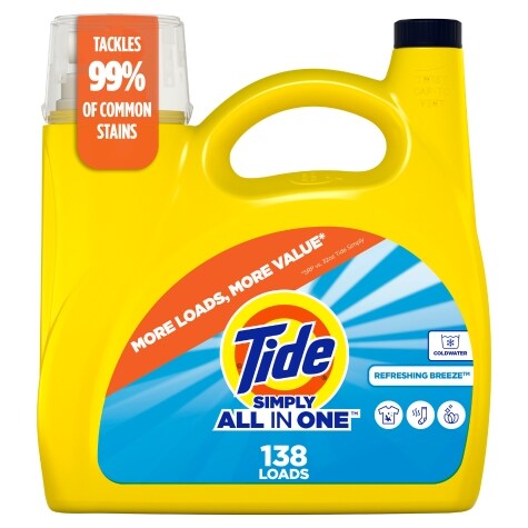 Tide Simply All-In-One Liquid Laundry Detergent, Refreshing Breeze ...