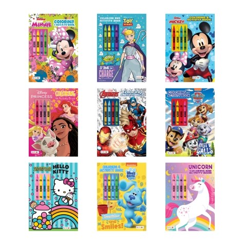 Bendon Characters Coloring and Activity Books with Crayons