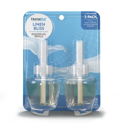 Homeline Fresh Linen Scented Oil Refills, 2 ct.