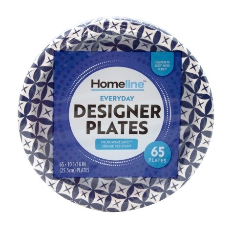 Homeline Microwaveable Printed Paper Plates 10 in., 65 ct.