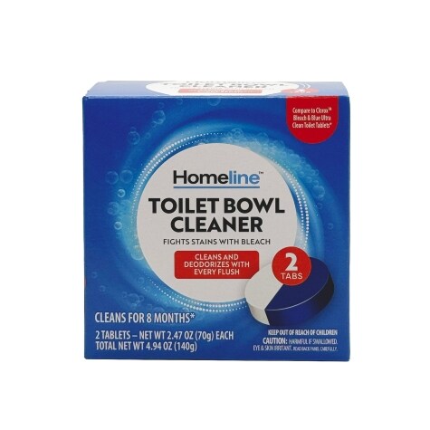 Homeline Automatic Toilet Bowl Cleaner Bleach & Blue, 2 ct.