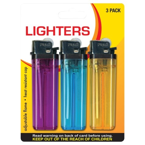 Clear Lighters Assorted, 3 ct.
