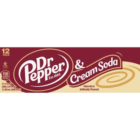 Dr Pepper & Cream Soda, 12 fl oz cans, 12 pack
